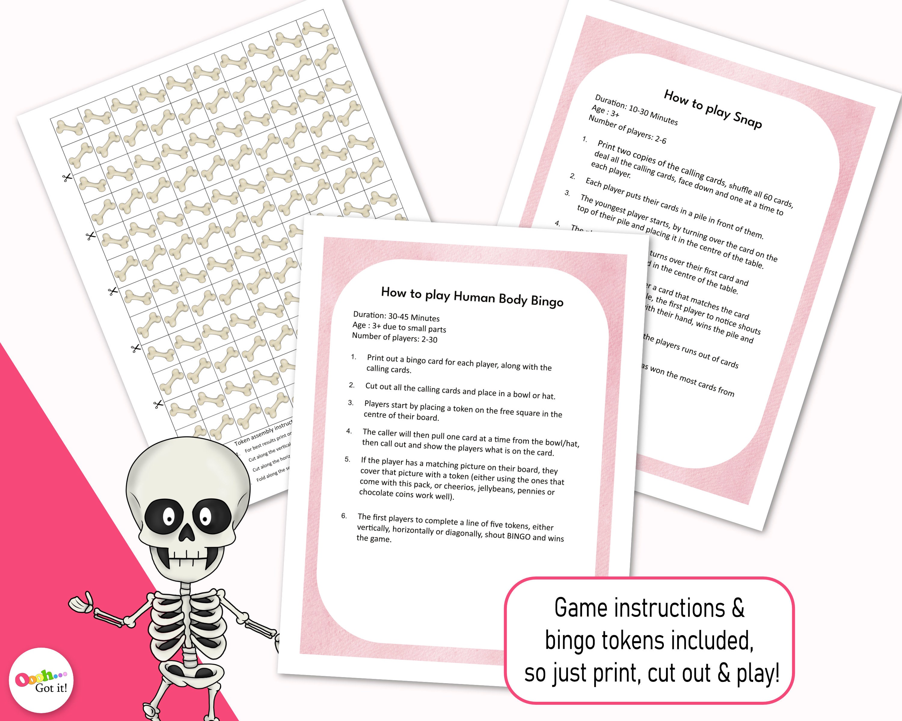 Human Body Parts Bingo, a Printable Anatomy Game for a Fun Biology ...