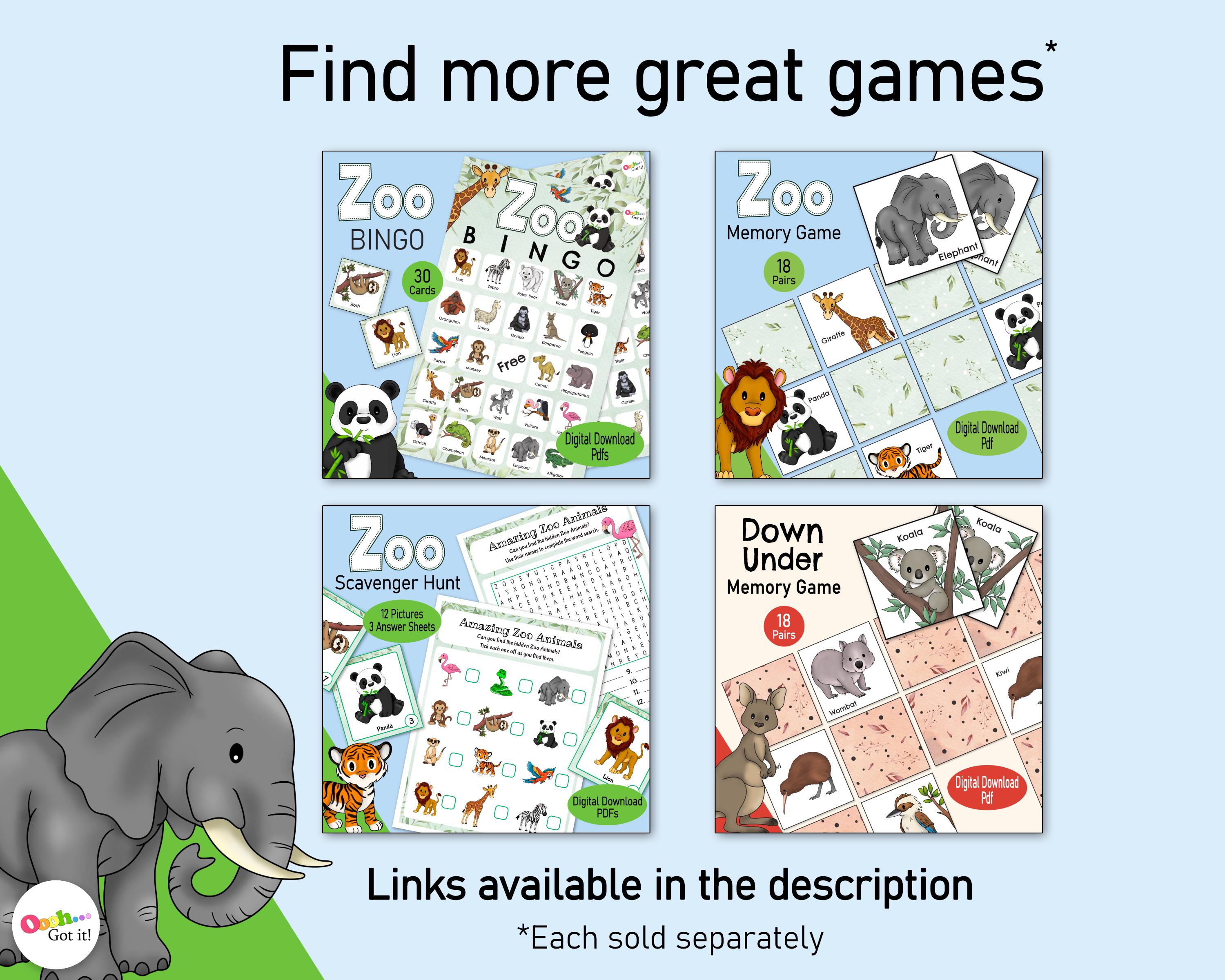 Zoo Dominoes - A Fun Printable Wild Jungle Animal Matching Game for ...