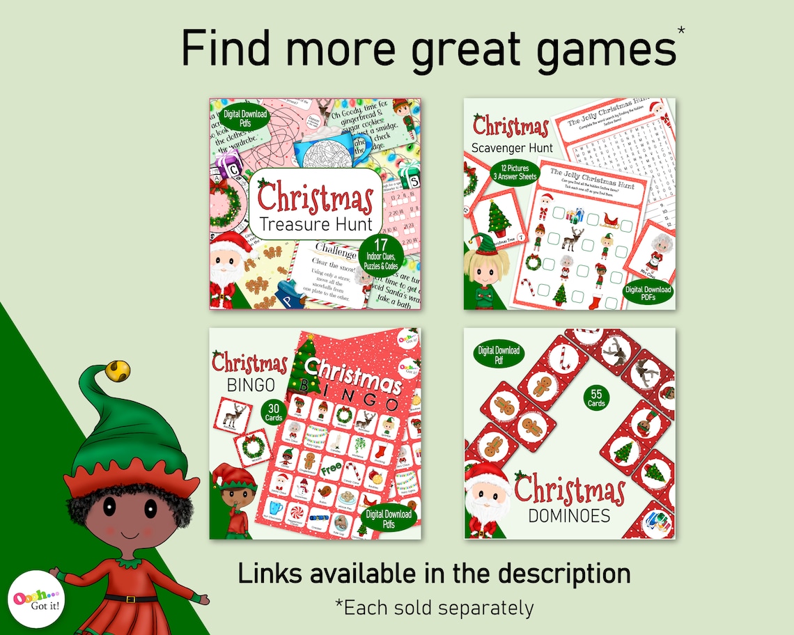 Christmas Dominoes, a Printable Game for Christmas Eve, Xmas Party or ...