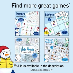 Snowman Bingo, 30 Printable Bingo Cards; a Festive Kids Winter Game for ...