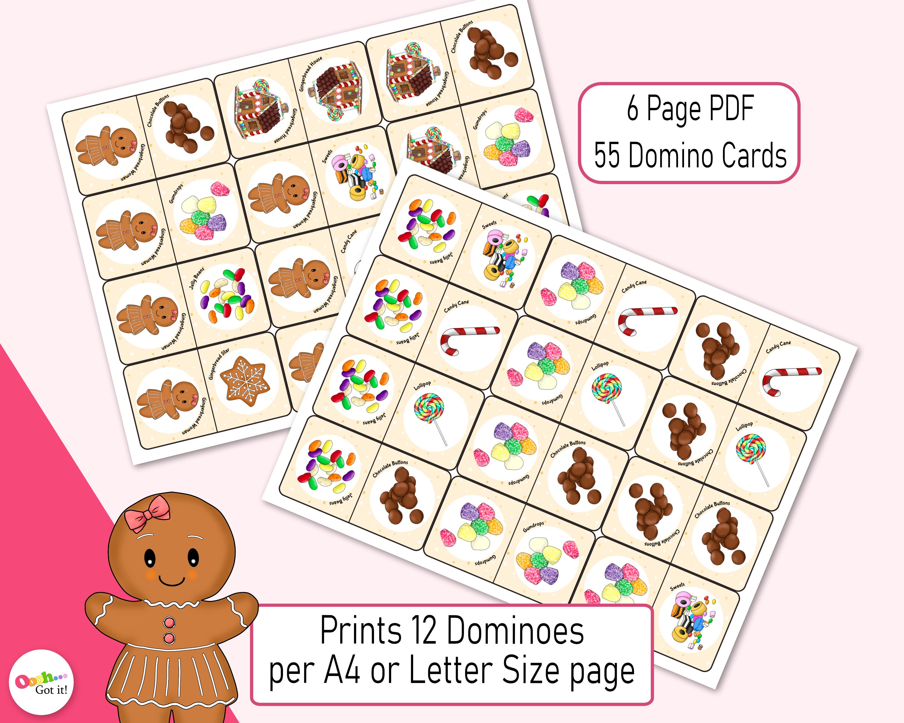 Gingerbread Dominoes, a Printable Christmas Baking Game, for Kids ...