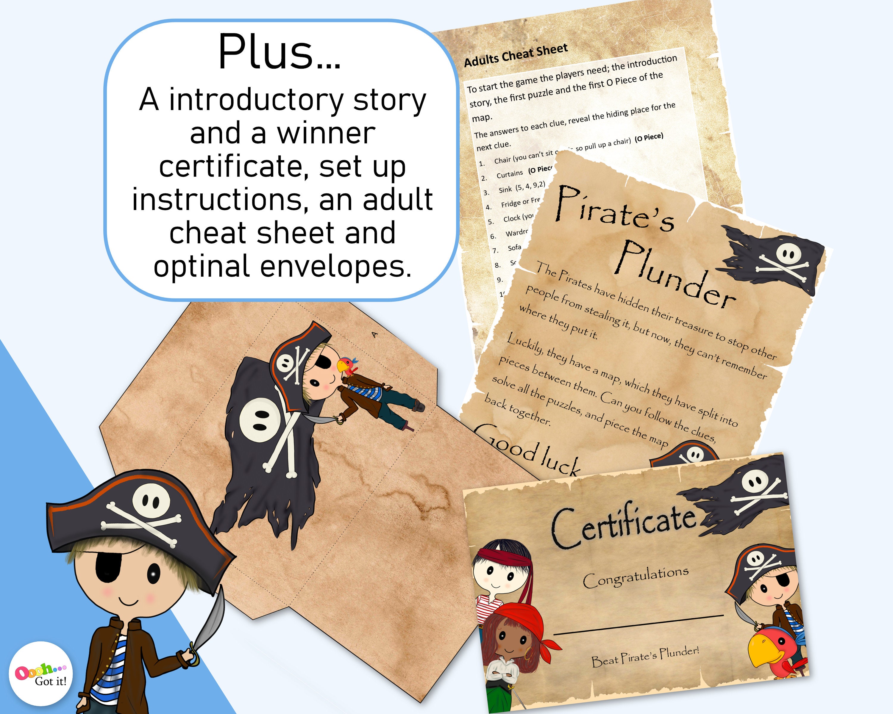 Pirate Treasure Hunt a Printable Indoor Scavenger Hunt With - Etsy