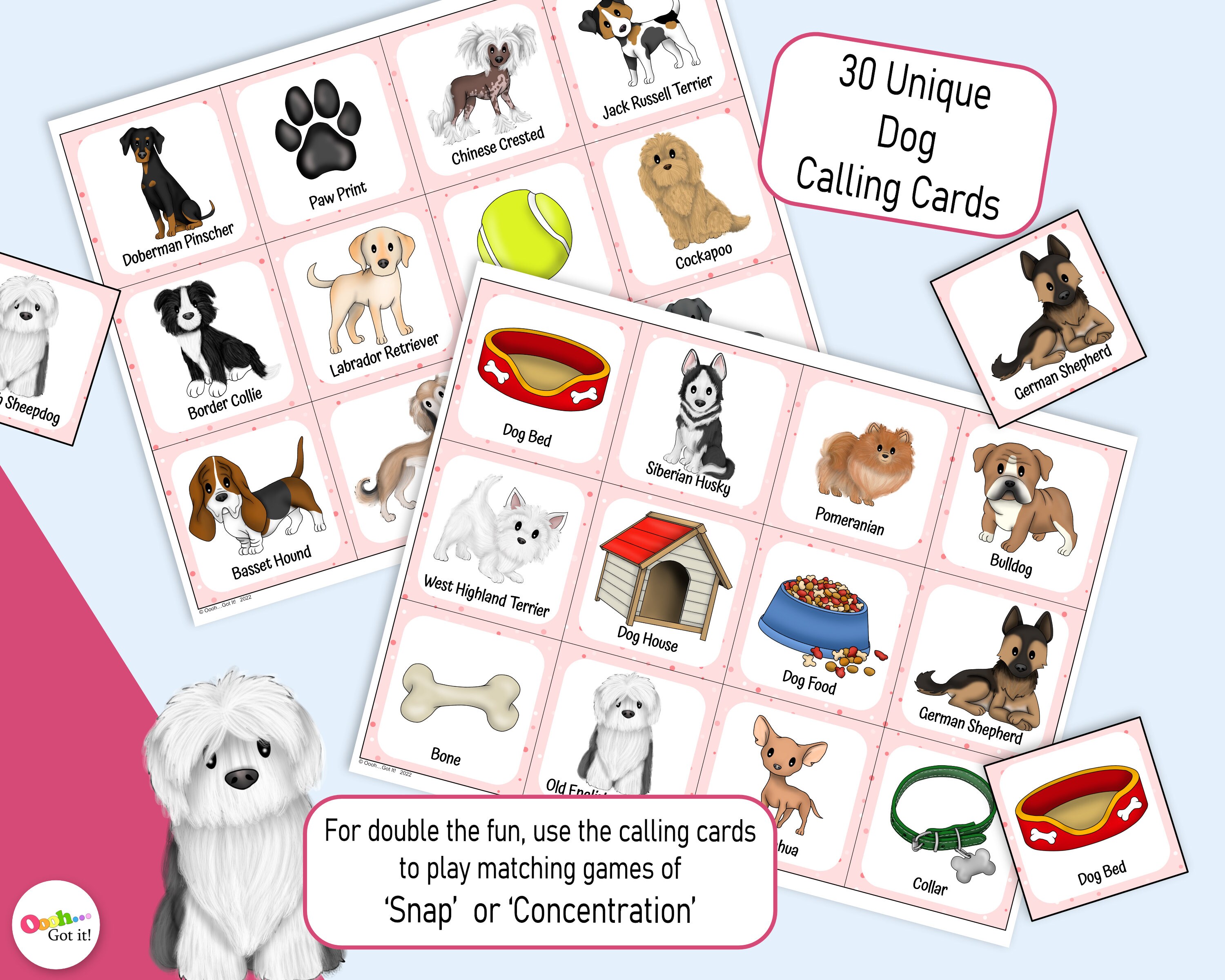 Dog Bingo, 30 Printable Puppy Cards, a Boys 2nd Birthday Party Game, a ...