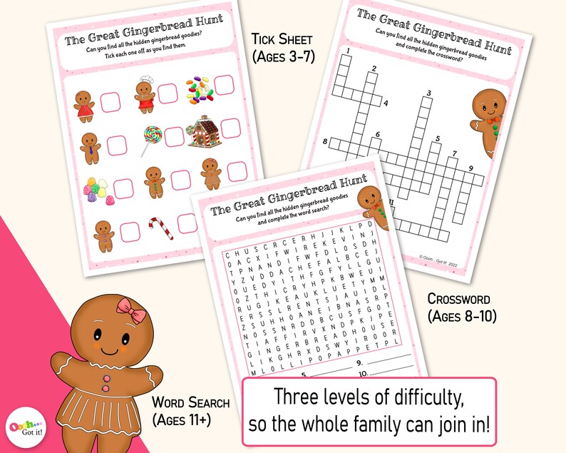 Gingerbread Picture Scavenger Hunt, a Printable Baking Party Game for ...
