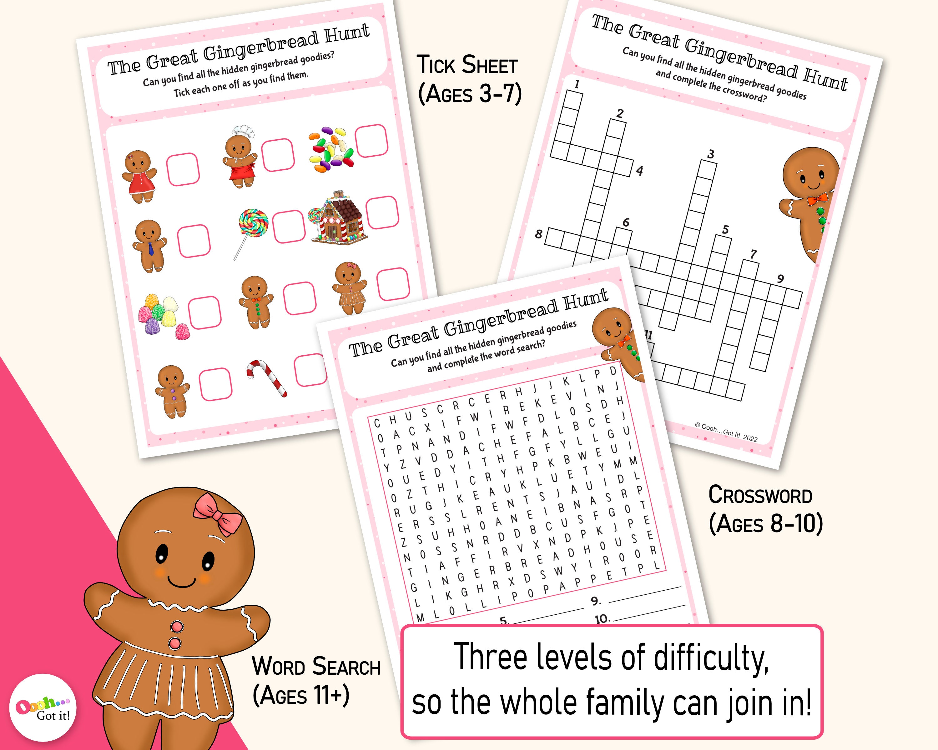 Gingerbread Picture Scavenger Hunt, a Printable Baking Party Game for ...