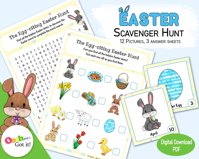 Easter Scavenger Hunt a Printable Easter Egg Picture Matching - Etsy