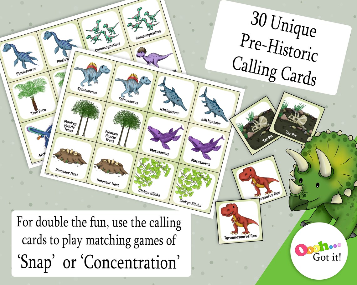 Dinosaur Bingo Printable Jurassic 2nd Birthday Party Game a - Etsy