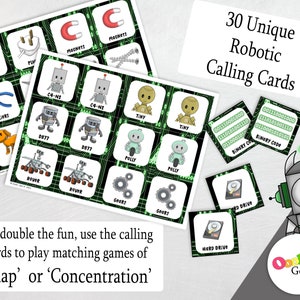 Robot Bingo Cards a Printable Boys Birthday Party Game a - Etsy UK