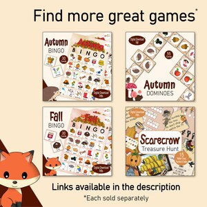Autumn Memory Card Game, a Printable Fall Picture Matching Game, for ...