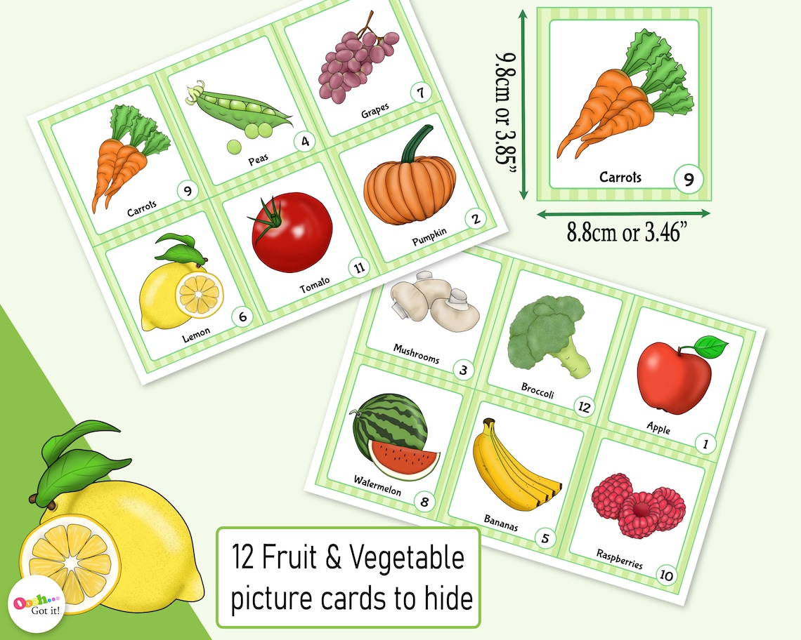 Fruit & Vegetable Picture Scavenger Hunt a Fun Printable - Etsy
