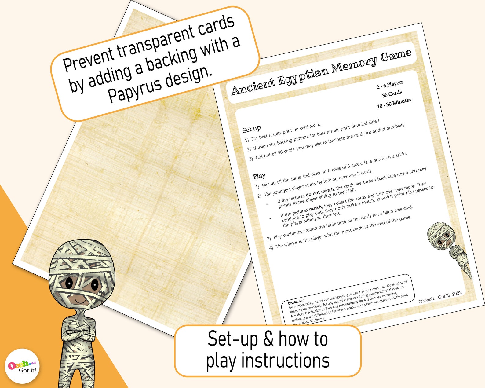 Ancient Egypt Memory Card Game, a Printable Egyptian Picture Matching ...