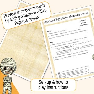 Ancient Egypt Memory Card Game, a Printable Egyptian Picture Matching ...