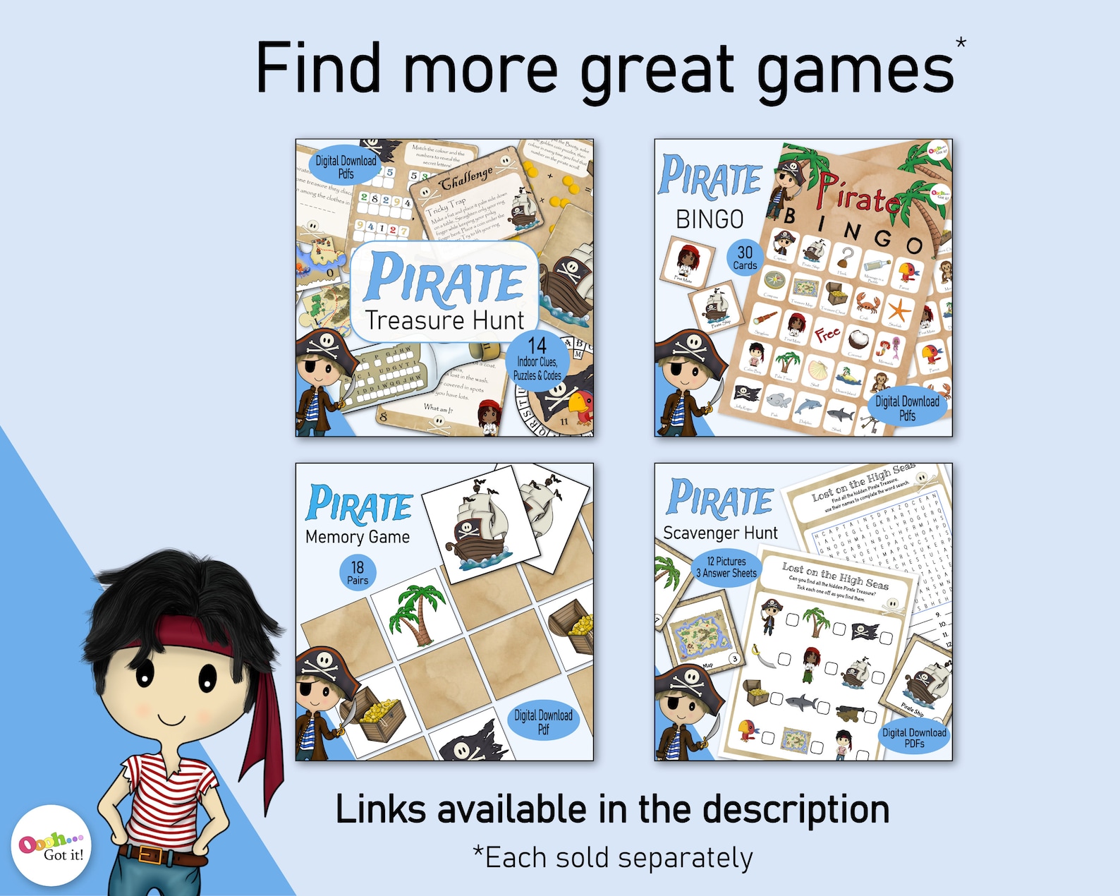 Pirate Dominoes, a Printable Kids Activity for a Pirate Birthday Party ...
