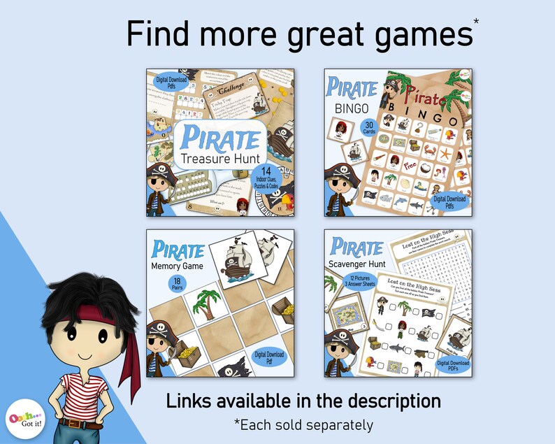 Pirate Dominoes, a Printable Kids Activity for a Pirate Birthday Party ...