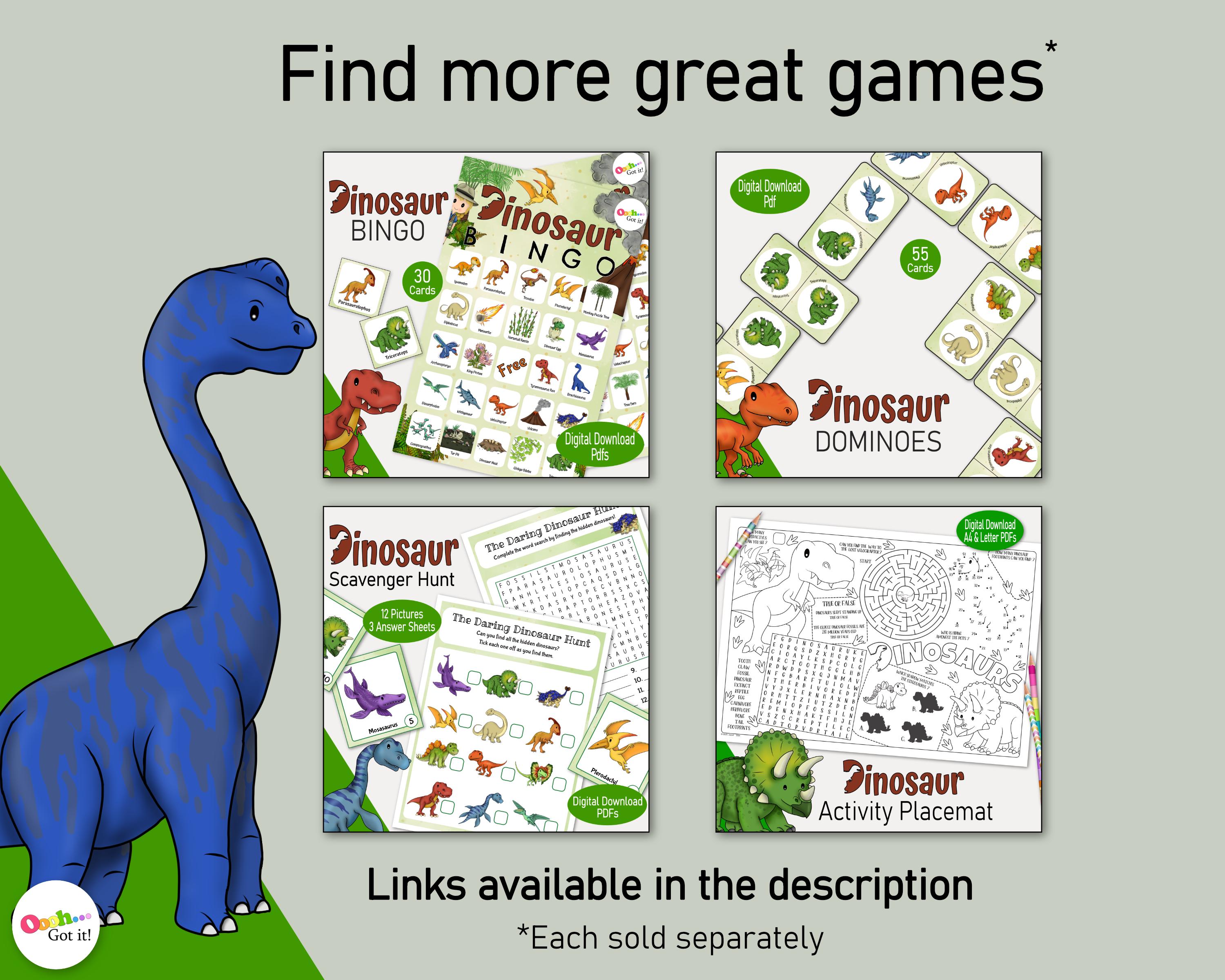 Dinosaur Memory Card Game, a Printable Jurassic Picture Matching Game ...