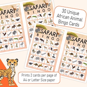 Safari Bingo – A Printable African Animal Game for Kids, Great for ...