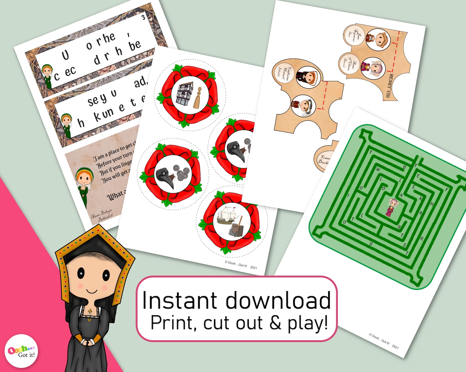 Tudor Treasure Hunt, a British History Educational Party Game, a ...