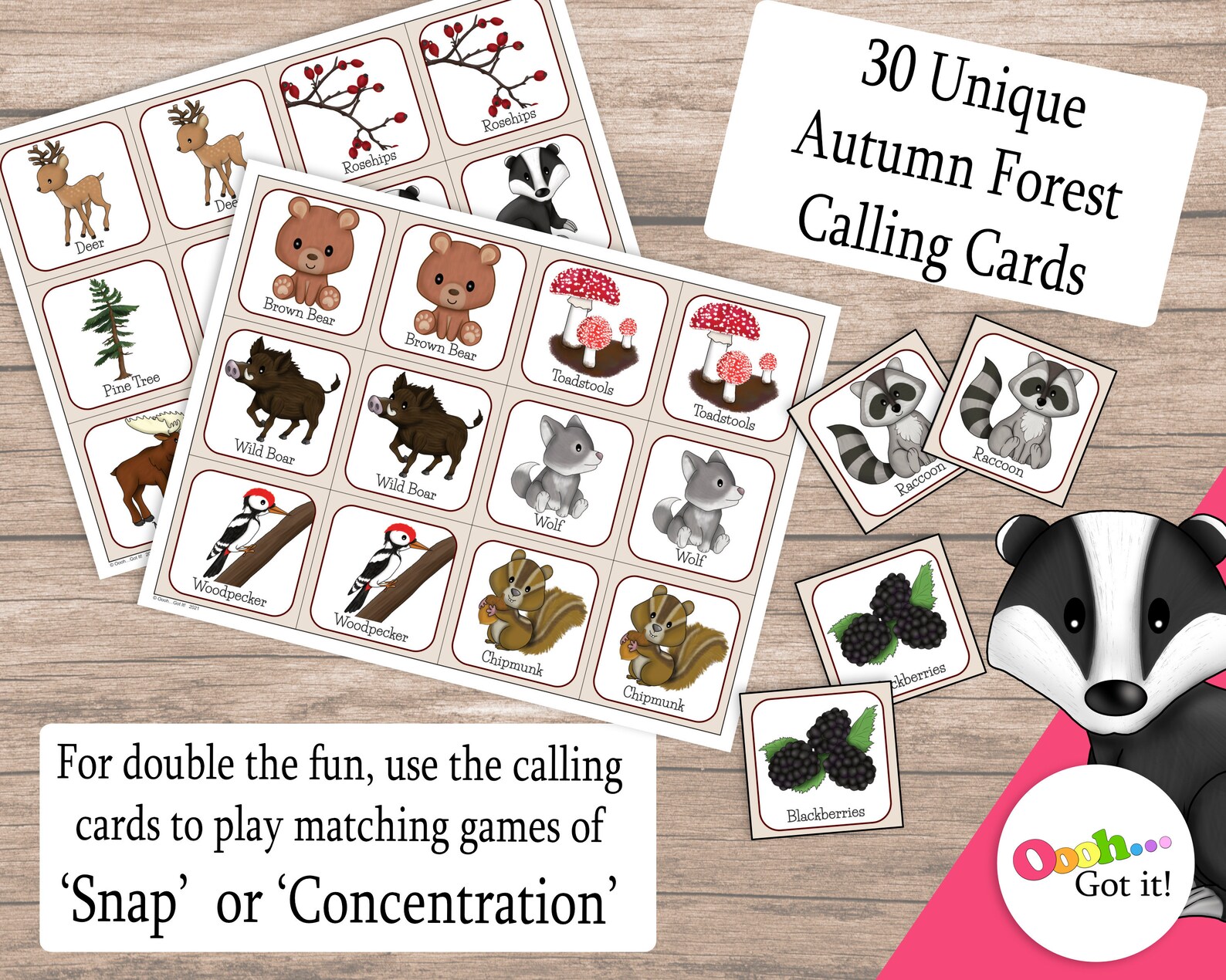 Woodland Animal Bingo Cards a Printable Autumn Forest Game - Etsy UK