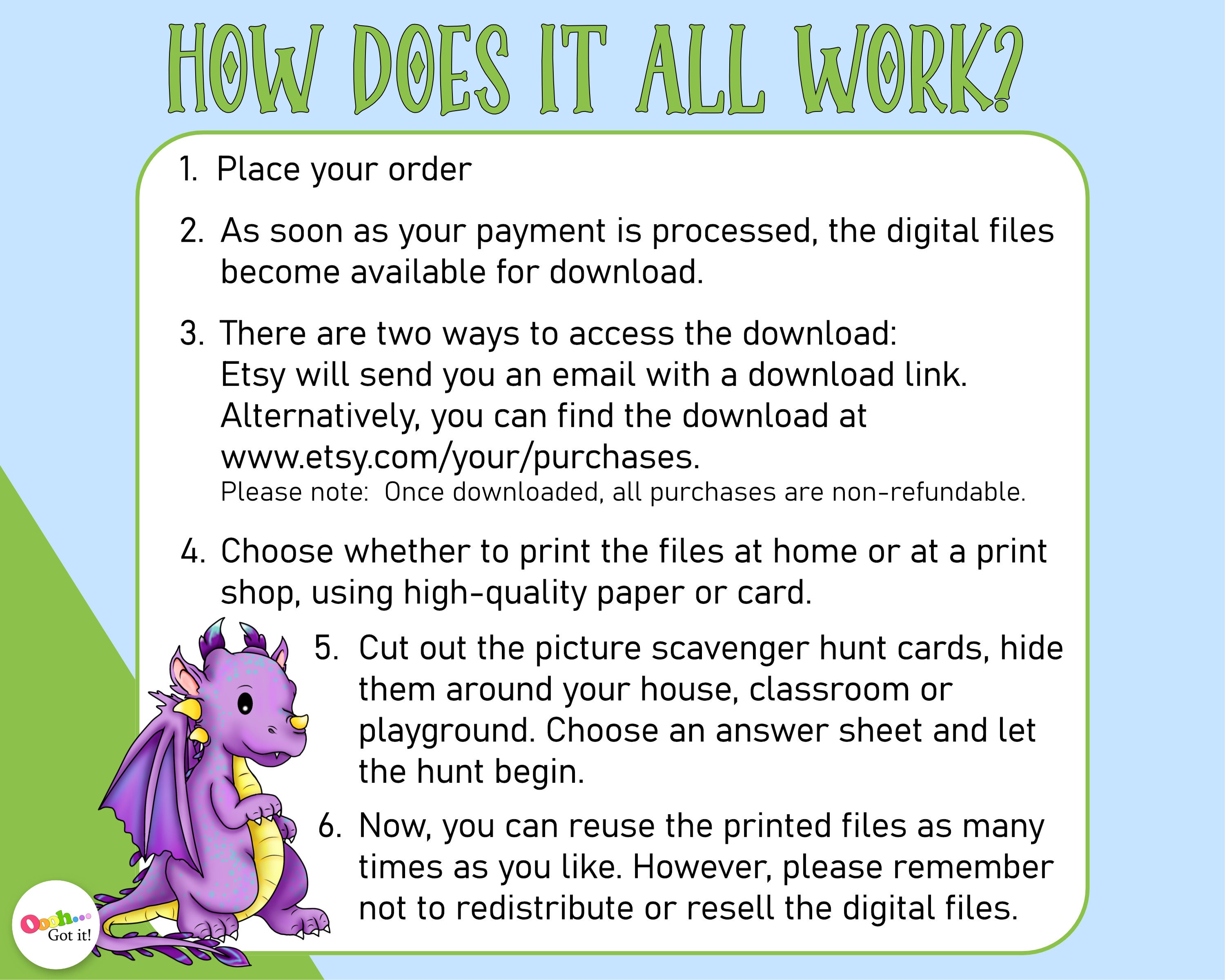 Dragon Picture Scavenger Hunt, a Printable Picture Matching Fantasy ...