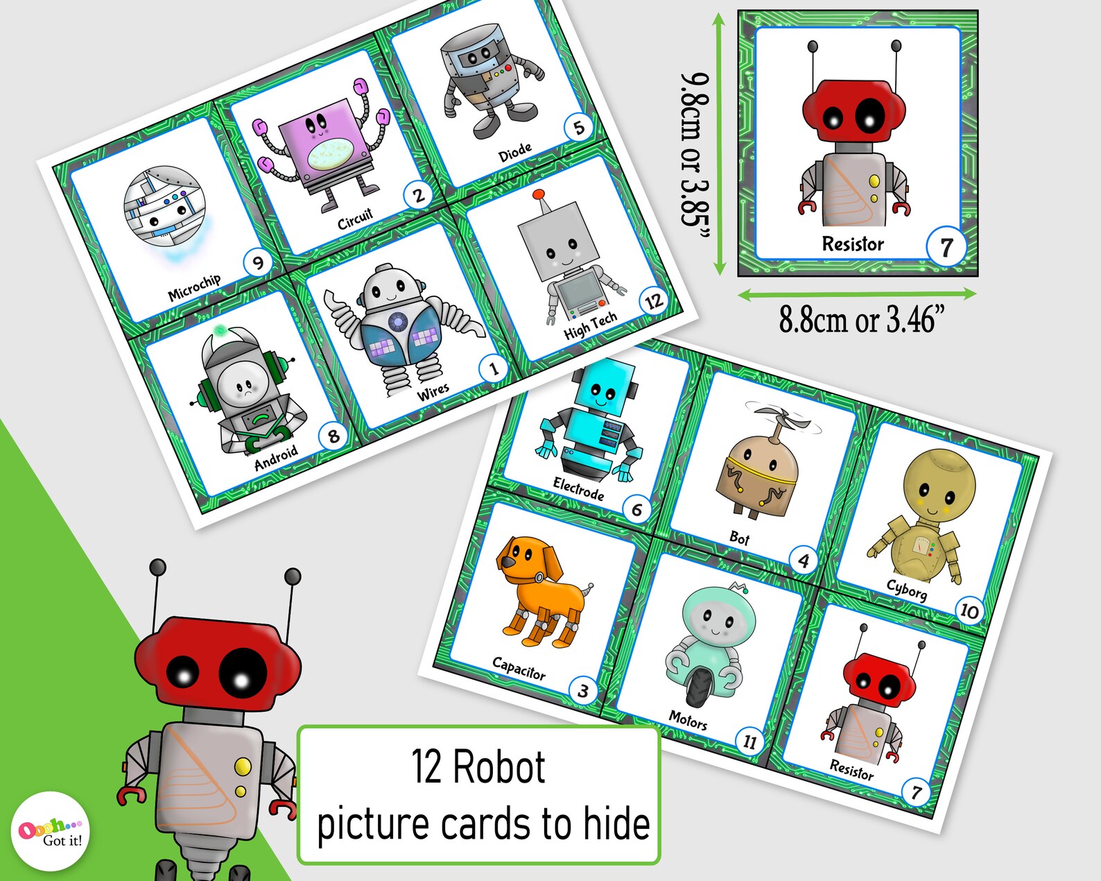 Robot Scavenger Hunt, a Printable Picture Matching Game, for a Boys ...
