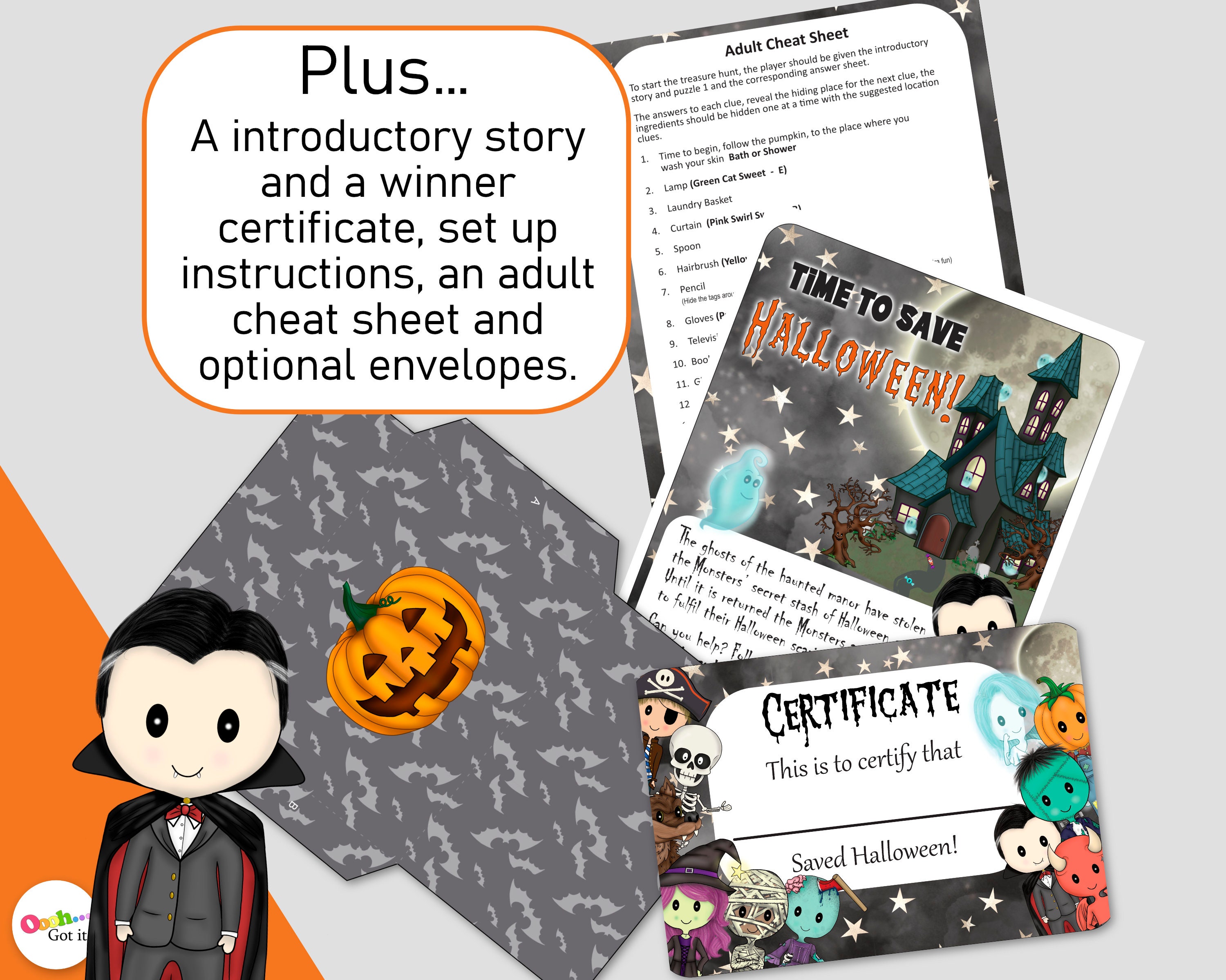 Halloween Treasure Hunt, a Printable Indoor Family Scavenger Hunt, Fun ...