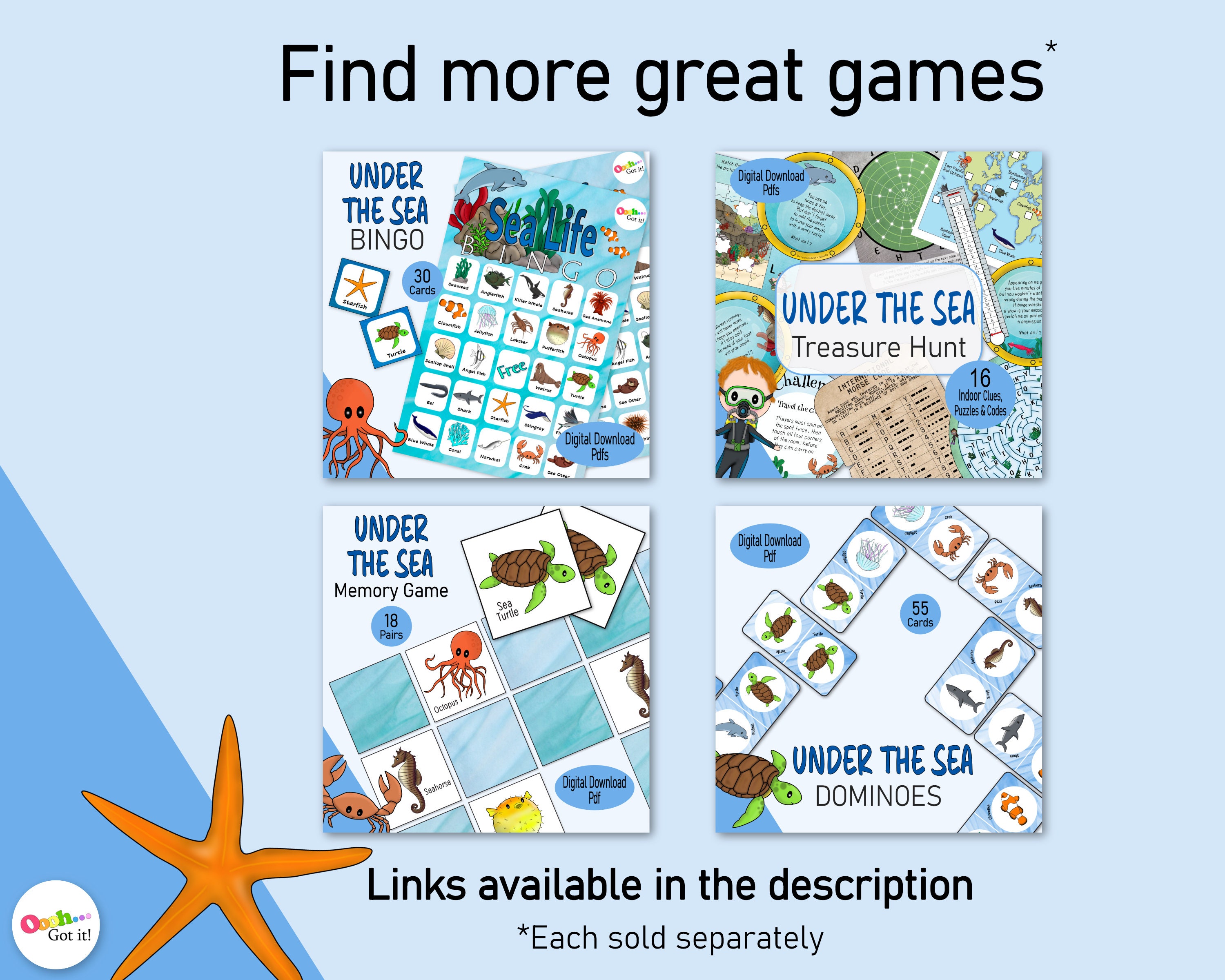 Under the Sea Picture Scavenger Hunt, a Printable Education & Fun Ocean ...