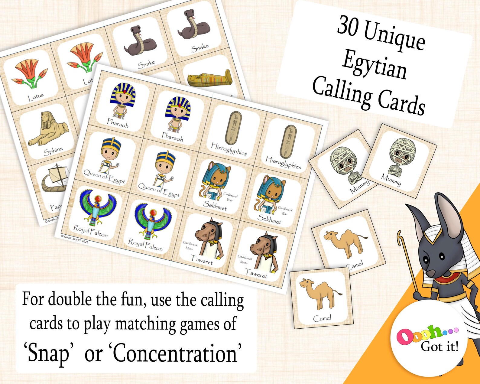 Ancient Egyptian Bingo Cards a Printable Mummy Party Game - Etsy UK