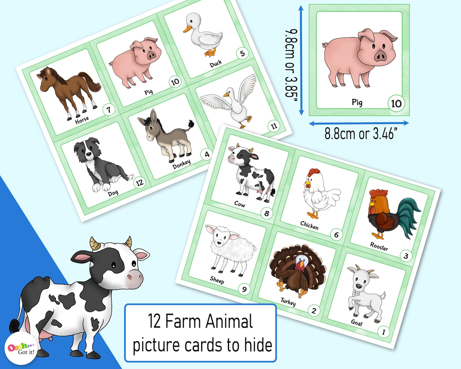 Farm Animal Scavenger Hunt, a Printable Barnyard Picture Treasure Hunt ...