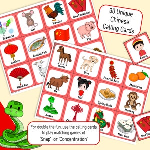 Chinese New Year Bingo Cards, a Printable Lunar New Year Party Game for ...