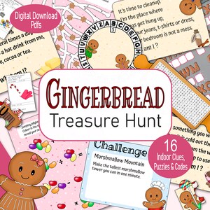 Gingerbread Man Treasure Hunt, a Cute Printable Kids Festive Baking ...