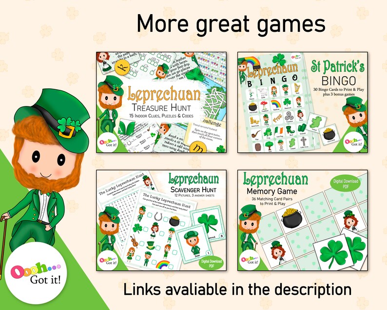 St Patrick's Day a Printable Leprechaun Dominoes Game a - Etsy UK