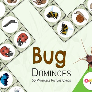 Bug Dominoes a Printable Creepy Crawly Party Game a Insect - Etsy