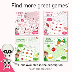 Human Body Memory Cards, a Printable Anatomy Game for Kids, a Preschool ...