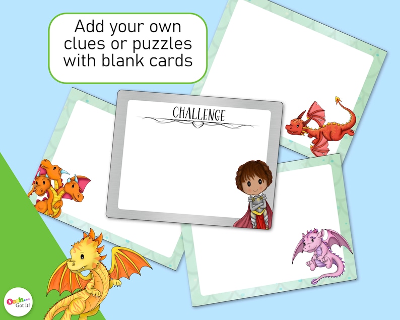 Dragon Treasure Hunt, an Indoor Printable Fantasy Medieval Knight ...