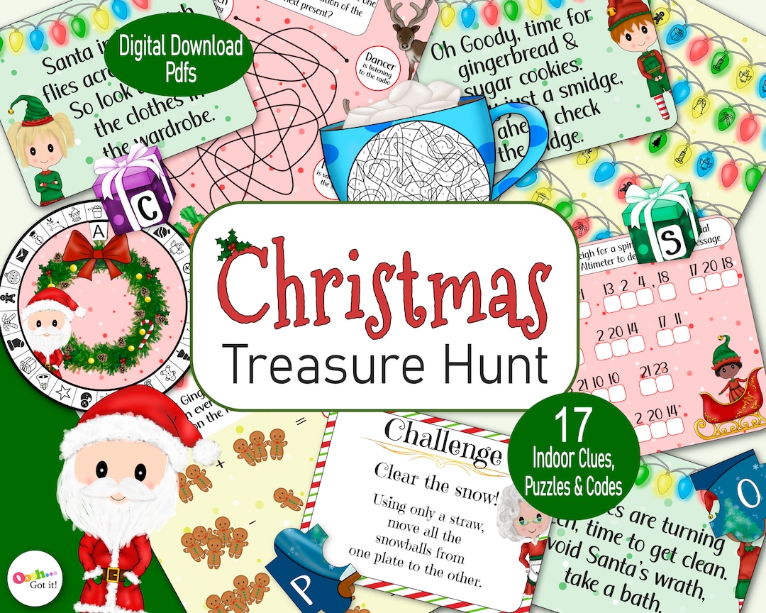 Christmas Treasure Hunt Printable Indoor Scavenger Hunt a - Etsy UK