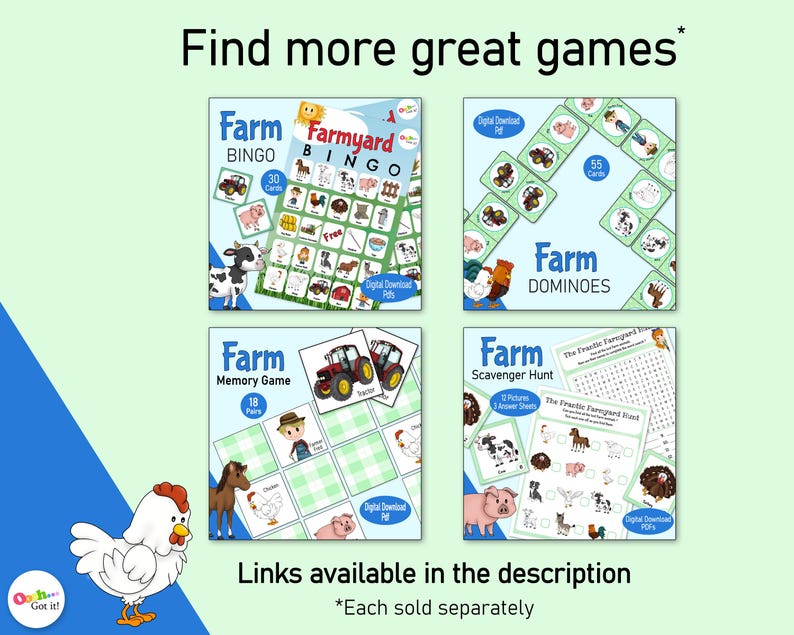 Farm Animal Scavenger Hunt, a Printable Barnyard Picture Treasure Hunt ...