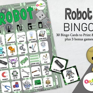 Robot Bingo Cards a Printable Boys Birthday Party Game a - Etsy UK