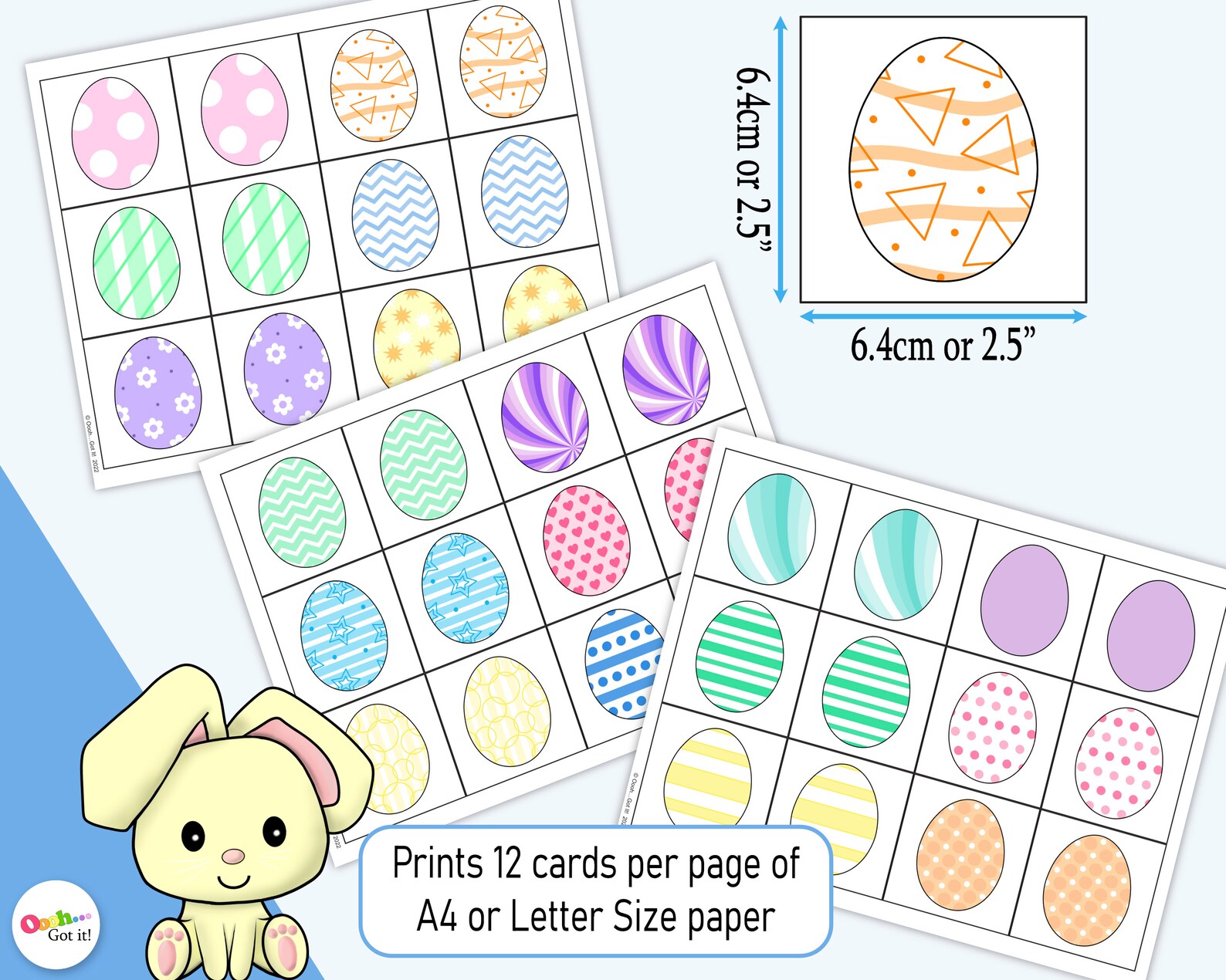 Easter Egg Memory Card Game, a Printable Picture Matching Family Game ...