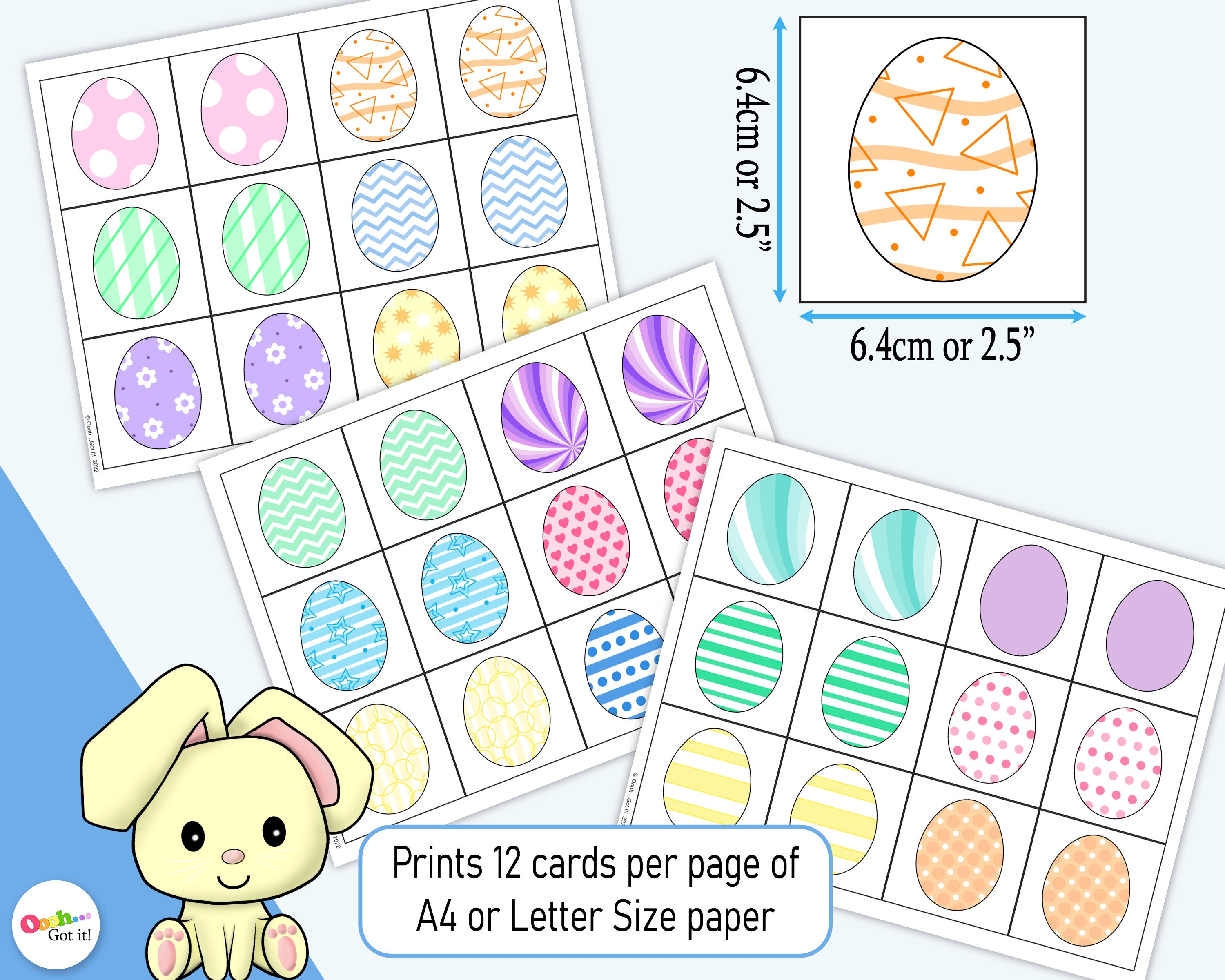 Easter Egg Memory Card Game, a Printable Picture Matching Family Game ...