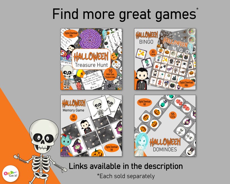 Halloween Dominoes, a Spooky Printable Matching Game Domino Game for ...
