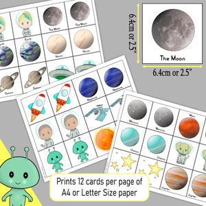 Space Memory Card Game, a Printable Picture Matching Solar System ...