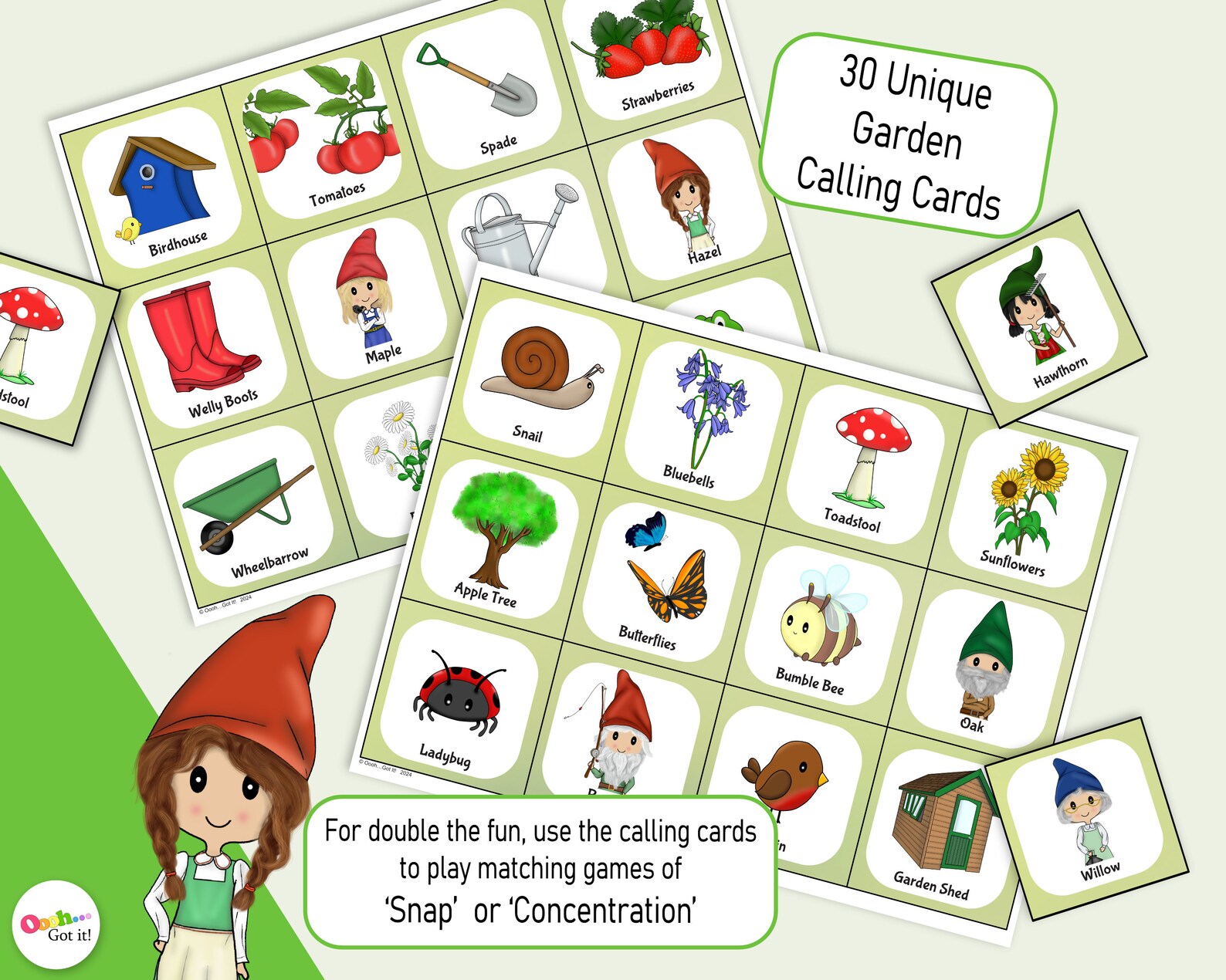 Garden Gnome Bingo Cards, a Printable Garden Party Game, Kids Activity ...