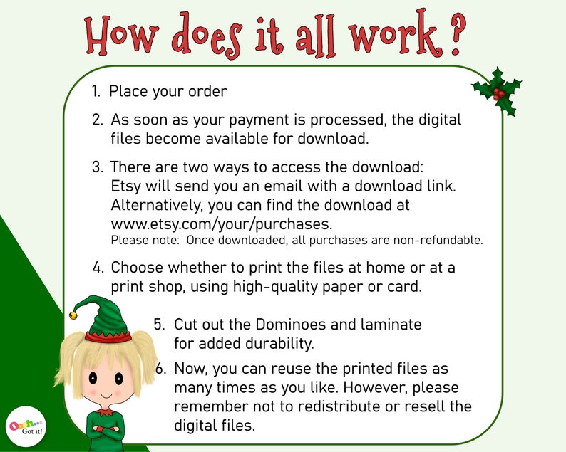 Christmas Dominoes, a Printable Game for Christmas Eve, Xmas Party or ...