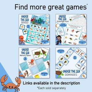 Under the Sea Treasure Hunt, a Printable, Indoor, Scavenger Hunt, a ...