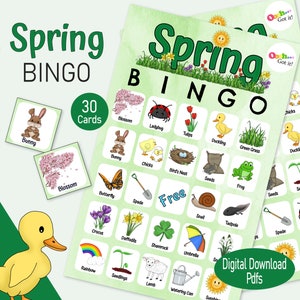 Springtime Bingo, a Printable Spring Game for Kids, Easter Learning ...