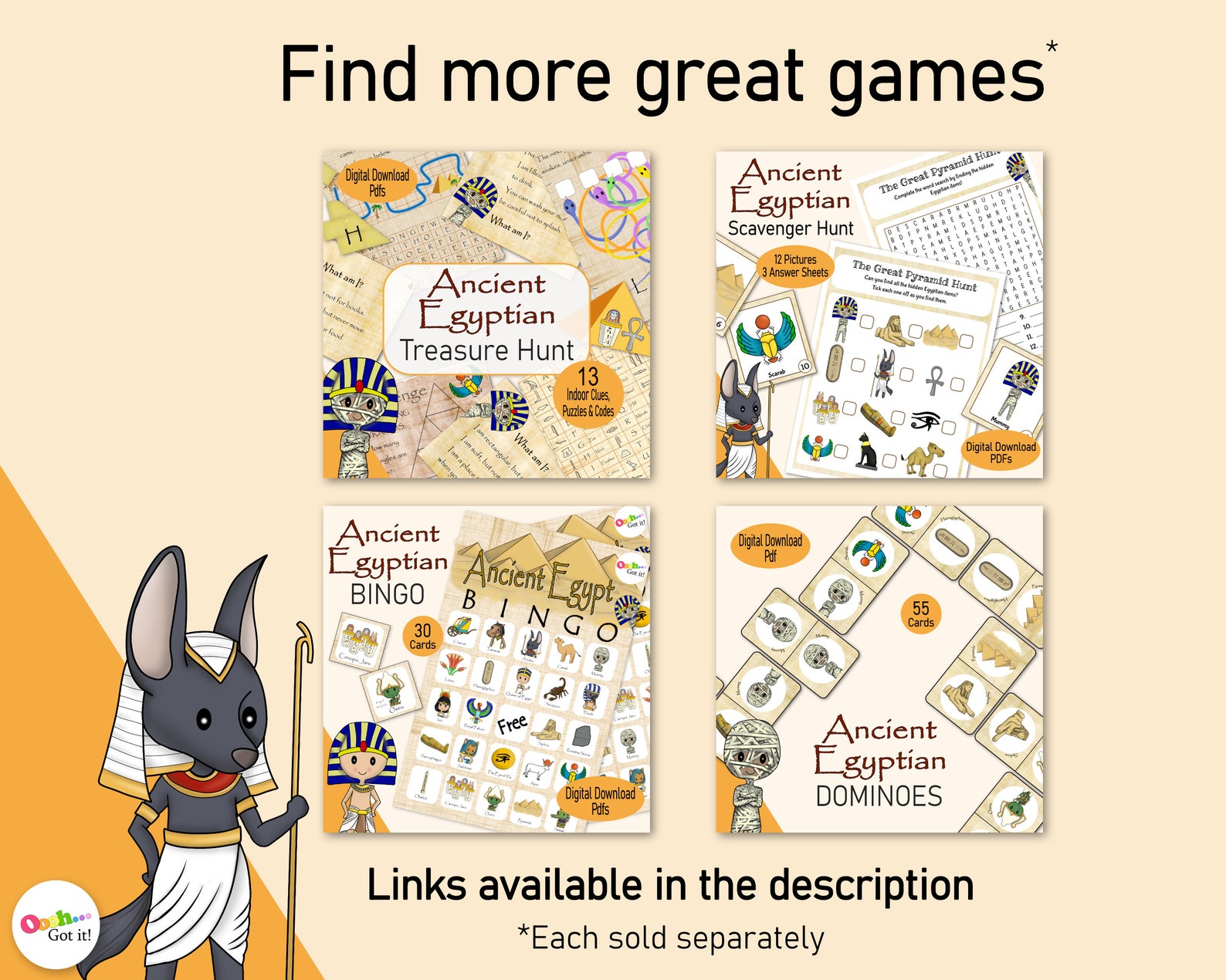 Ancient Egypt Memory Card Game, a Printable Egyptian Picture Matching ...