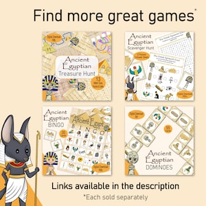 Ancient Egypt Memory Card Game, a Printable Egyptian Picture Matching ...