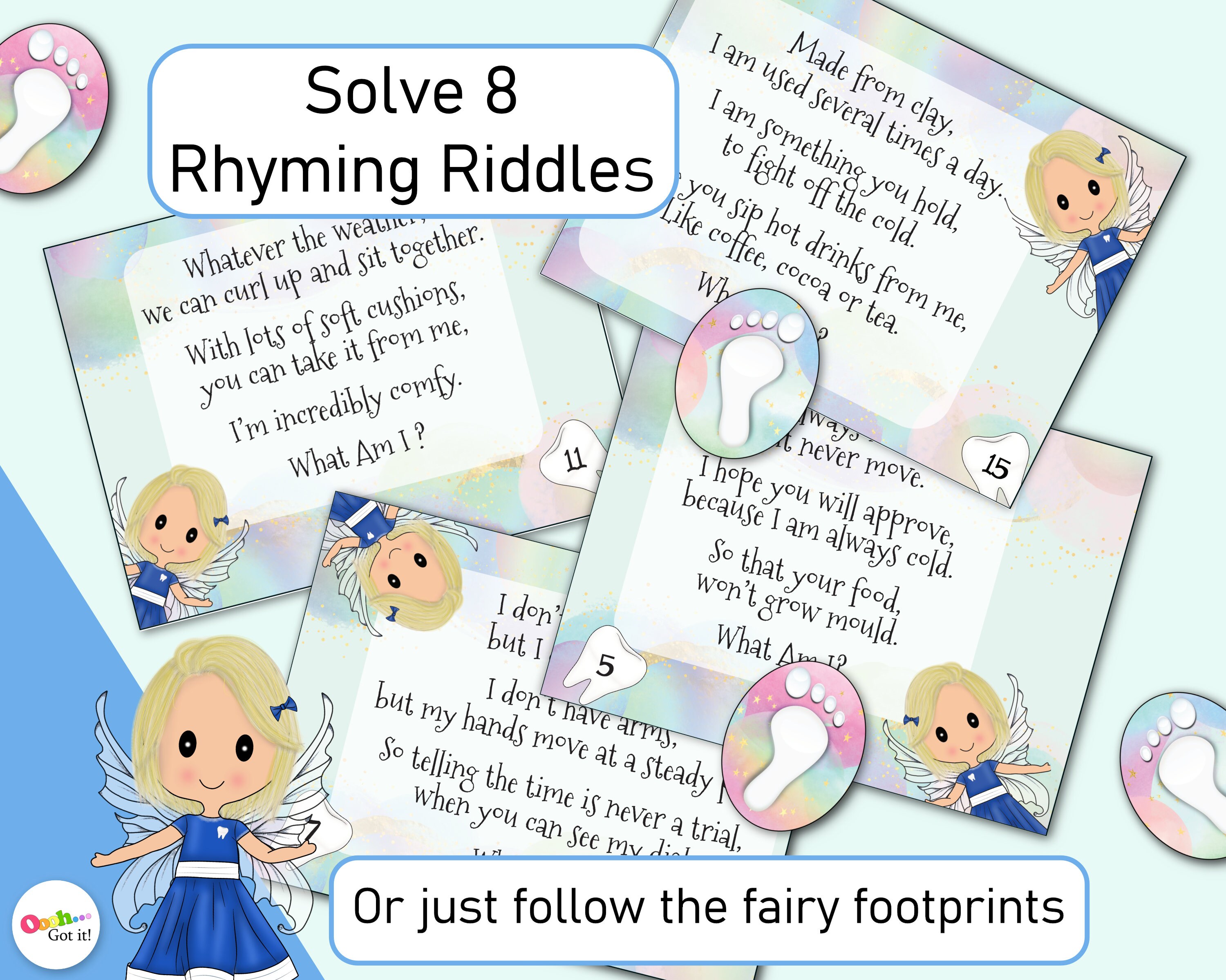 Tooth Fairy Game, a Printable Indoor Treasure Hunt for Kids, a Girls ...