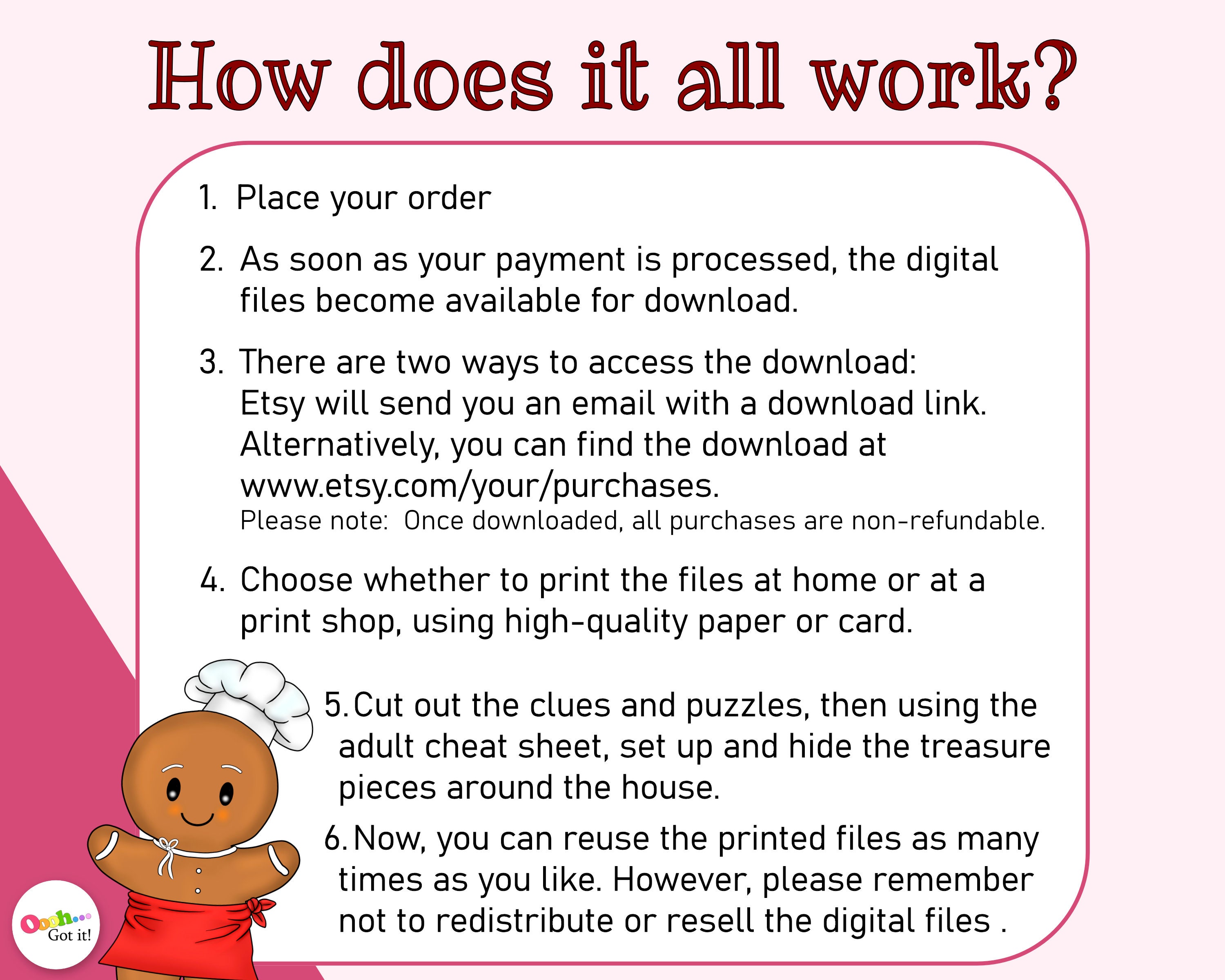 Gingerbread Man Treasure Hunt, a Cute Printable Kids Festive Baking ...