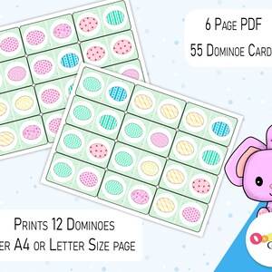 Easter Egg Matching Game Printable Picture Dominoes a Easy - Etsy